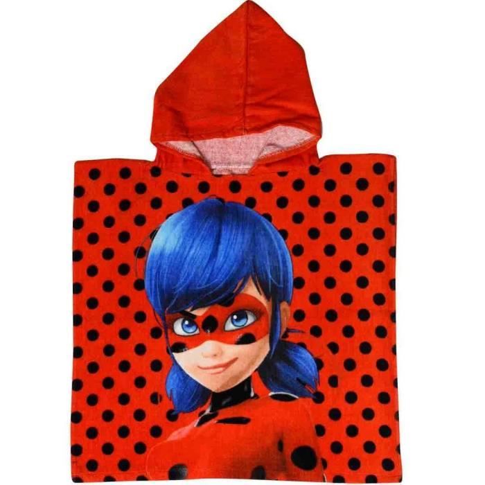 Poncho de bain Miraculous Ladybug, cape pour enfant rouge - Cdiscount ...