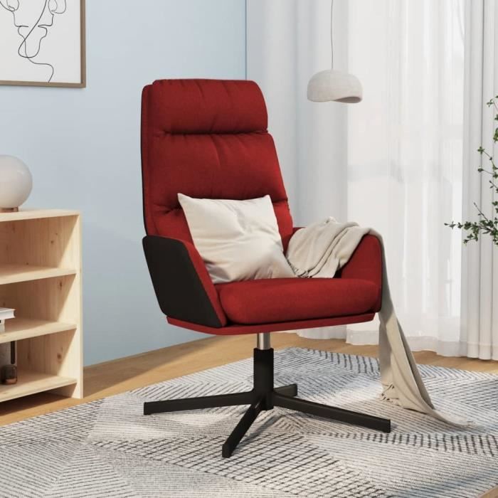 KEENSO Chaise de relaxation Rouge bordeaux Tissu A341156 KN005 ...