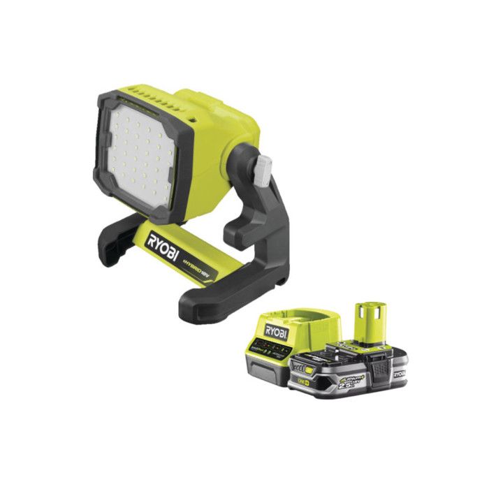 Pack RYOBI Projecteur LED 18V One+ 1800 lumens RLFD18-0 - 1 Batterie 2 ...