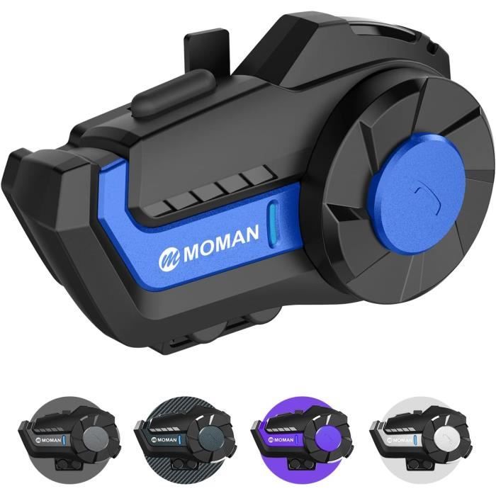 Intercom Moto, H2 Pro 1 Unité Bleu Main Libre Moto Casque Système D ...