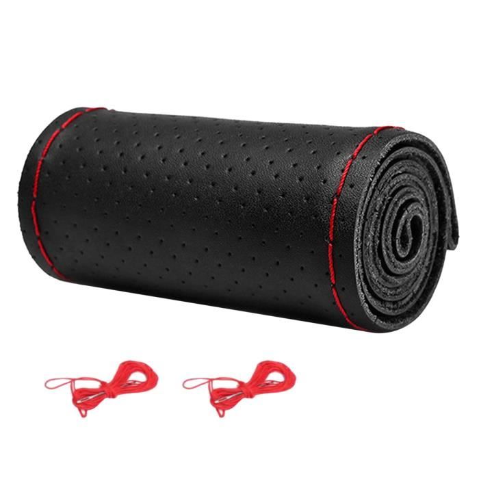 Housse de Volant en Cuir VéRitable Design Respirant Volant de Voiture Tresse Cousue à la Main ...