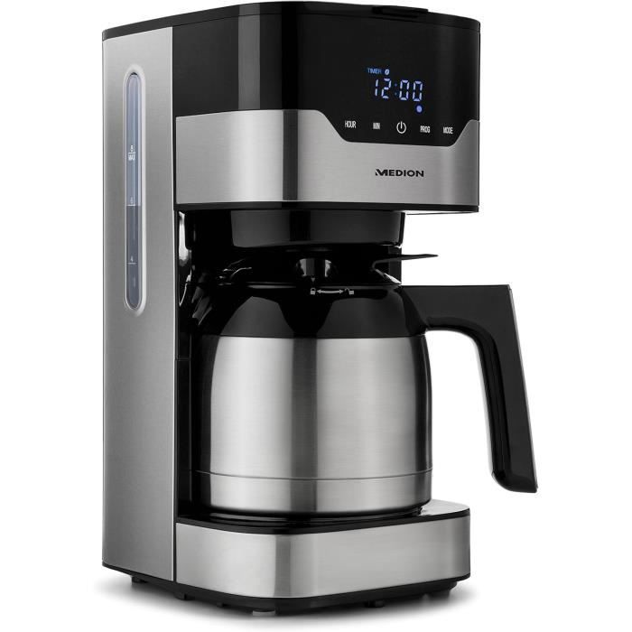 MEDION Machine à café avec thermos et minuterie (8-10 tasses, 1,2 L ...