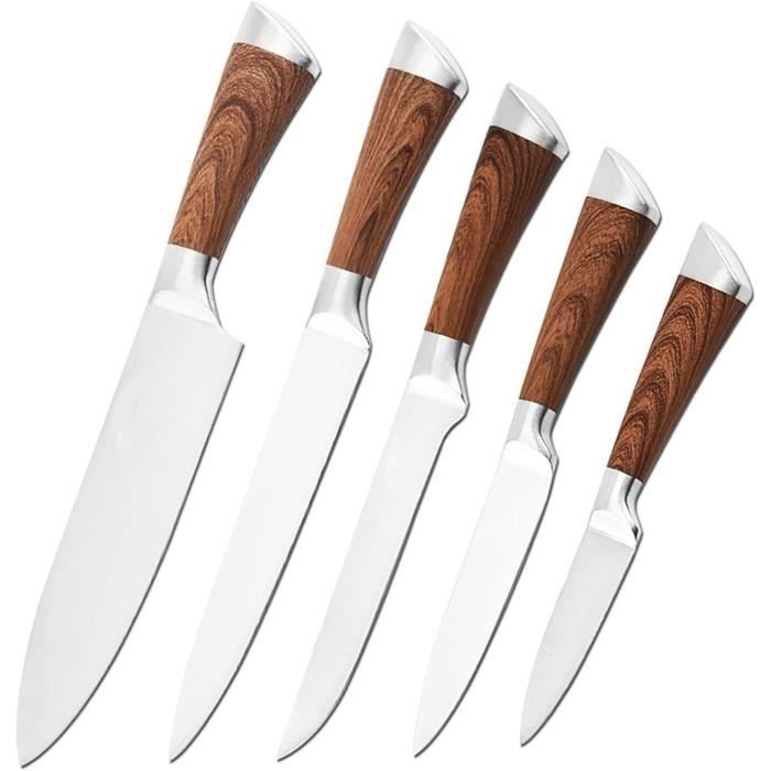 Ensemble De Couteaux De Chef Couteau De Cuisine Professionnel En Acier Inoxydable Viande Pain ...