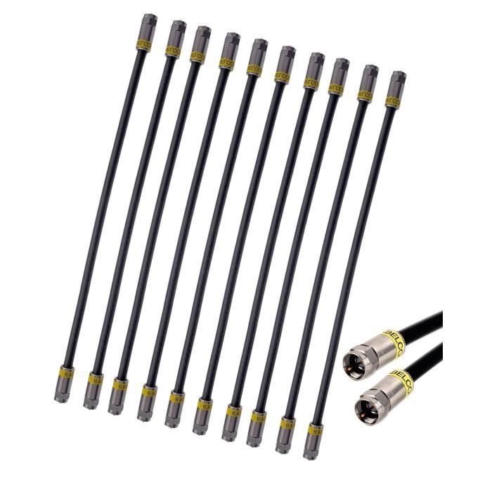 Fm-Cxj6A+-Fm-Td-B-0,3 M Lot De 10 Câbles De Connexion Coaxiaux 30 Cm ...