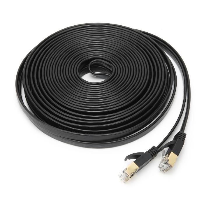 RHO-Cble réseau (30M)Cable Ethernet Cat7 Cable Réseau CAT7 à Double ...