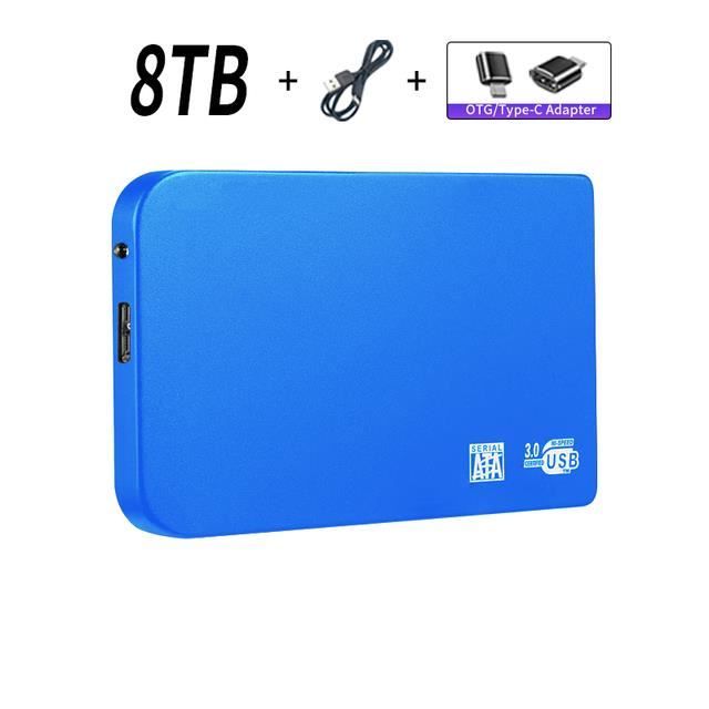 Disque dur externe,Blue 8TB--Mini disque dur SSD portable pour ...