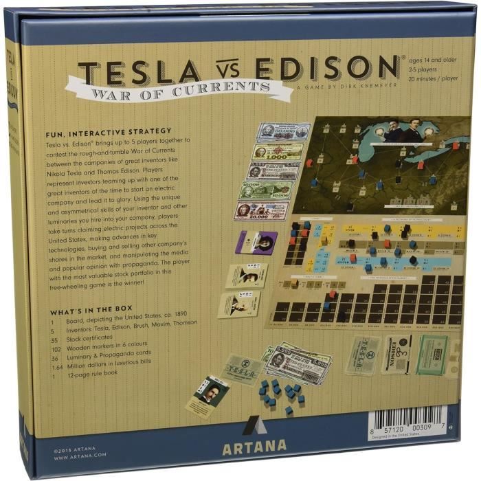 Tesla Vs Edison War Of Currents Jeu De Société Multilingue (I-En)[u4421 ...