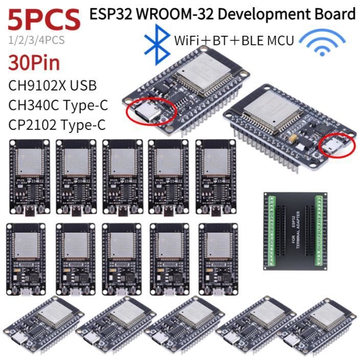 1PCS CH340C C 30P - Nodemcu ESP32 Bluetooth Wifi ESP32 30 Broches ESP32 Carte de Développement ...