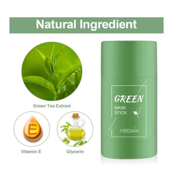 Masque Facial - Green Mask Stick - Thé Vert - Anti-acné - Points Noirs ...