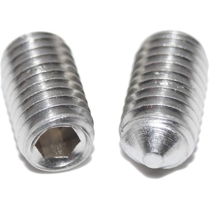 Vis Sans Tête M6X18 Avec Six Pans Creux Et Pointe - 40 Vis Sans Tête Iso 4027 A2 En Acier ...