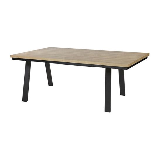 FRANK - Table Allongeable 190/250 Aspect Bois Chêne Clair Piètement ...