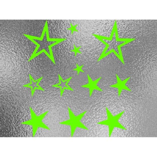 STICKER ETOILE FLUORESCENT vert CASQUE MOTO SCOOTER AUTOCOLLANT ...