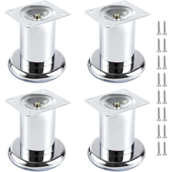 Lot De 4 Pieds De Meubles Pour Armoire, Lit, Canapé, Pieds De Meubles Chromés (80 Mm)[u4124 ...