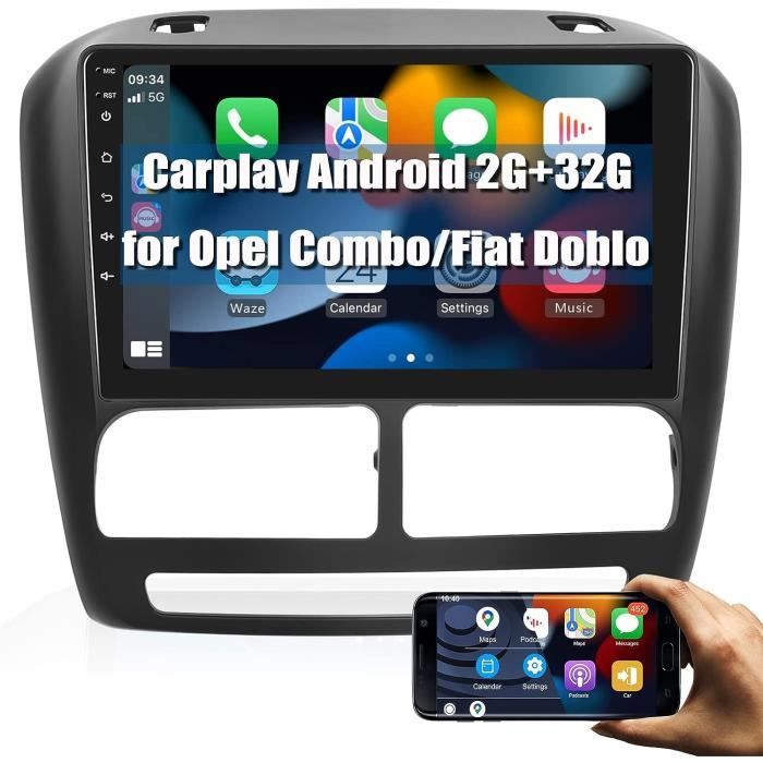 Podofo Carplay Autoradio pour Fiat Doblo 2010-2015 Opel Combo 2011-2018,Android 2G+32G HiFi, 9 ...