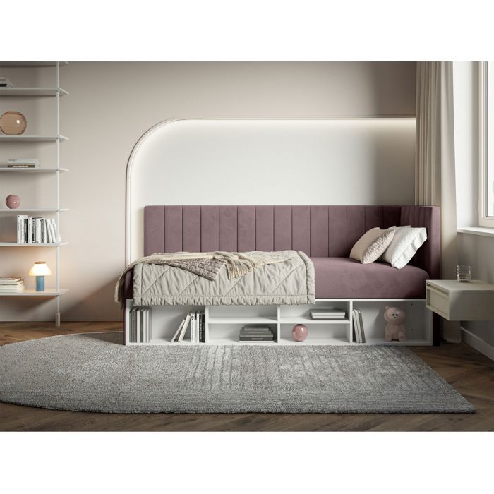 Lit ado avec rangement - VENTRIO - violet- côté droit - Cdiscount Maison