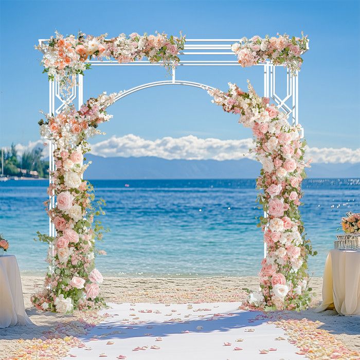 Arche de Mariage Métallique Blanche - Pour Mariages, Fêtes & Décoration ...