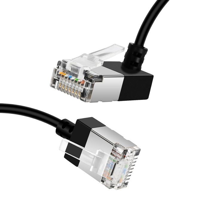 Cat 6 Flexible Ethernet Cable with 270 Degree Up Angle 1m,Ultra Slim ...