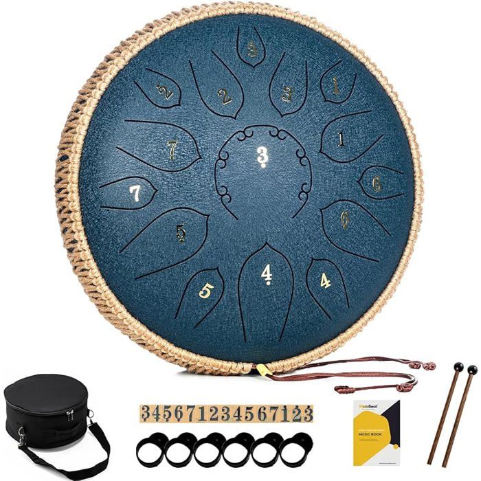 MeloBeat Tongue Drum Handpan - Tambour à Langue 12 Pouces 15 Notes ...