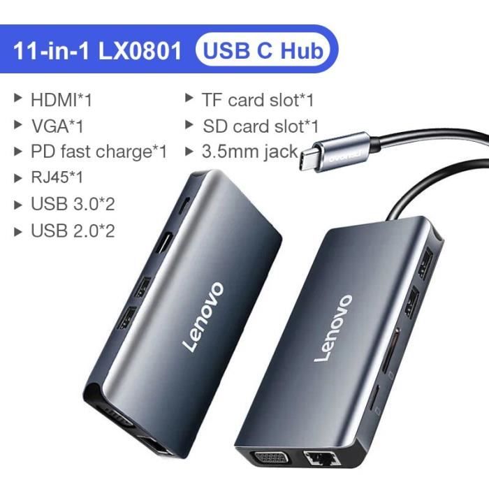 Concentrateur USB C 11 en 1 - Hub Usb Type-c Vers Hdmi Rj45 Sd, Lecteur ... Concentrateur USB C 11 en 1 - Hub Usb Type-c Vers Hdmi Rj45 Sd, Lecteur ...