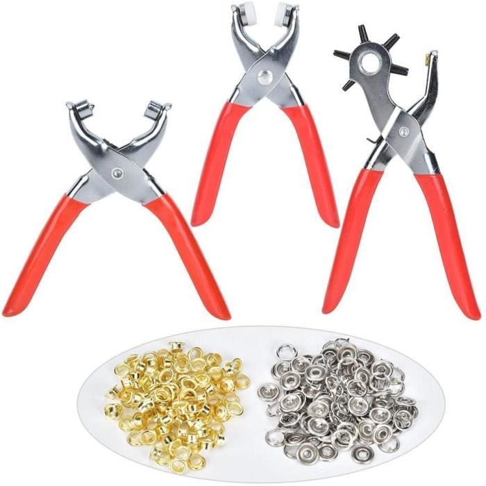 En Cuir Poinçon Pince Pince, 3 Pcs Ceinture Puncher Oeillet Pince ...