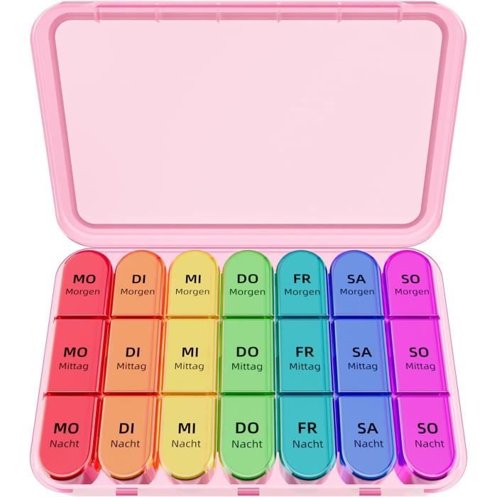 Pilulier 7 Jours 3 Compartiments, Boîte À Comprimés 7 Jours Matin Midi ...