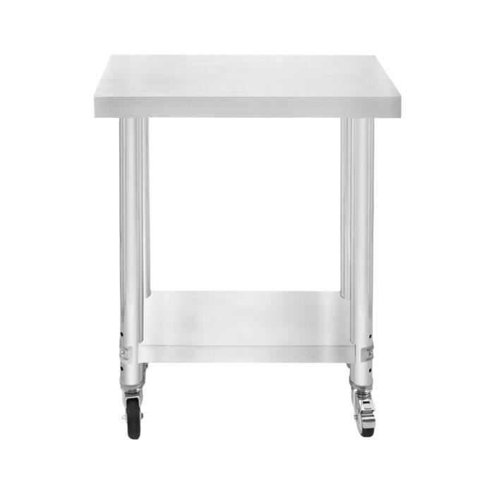 Table de Travail - Inox - Chariot de Cuisine - 60 cm x 30 cm x 80 cm ...