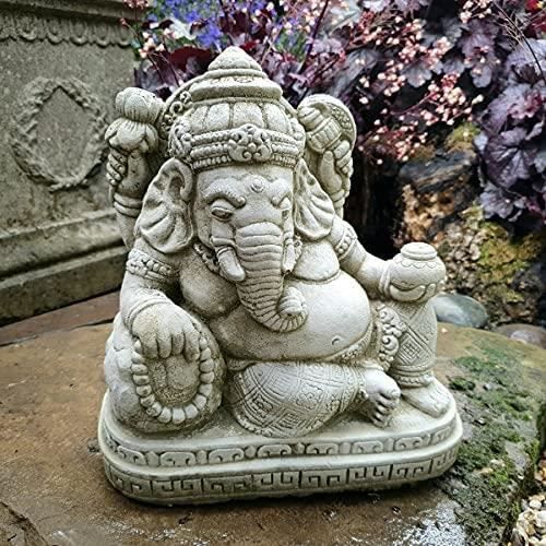 Statue de Ganesh en pierre reconstituée | Décoration de jardin oriental ...