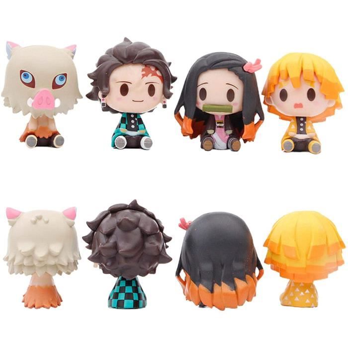 4pcs Demon Slayer Cupcake Topper. Figurines. Tanjiro Zenitsu Nezuko ...