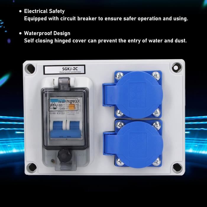 Prise Murale - FDIT - SGKJ-2C - 40A - Double Position - Disjoncteur ...