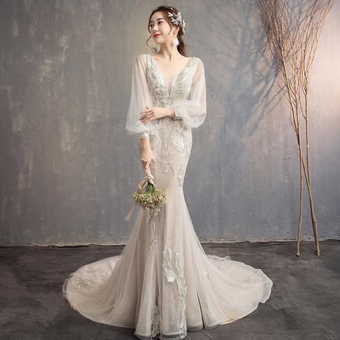 Robes de mariée en queue de poisson de qualité supérieure Ivory L 2020 ...