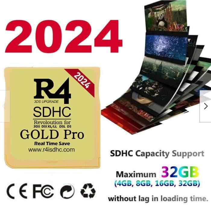 Carte R4 Gold Pro 2024 - ONEVER - Compatible DS/DSi/2DS/3DS - Couleur ...