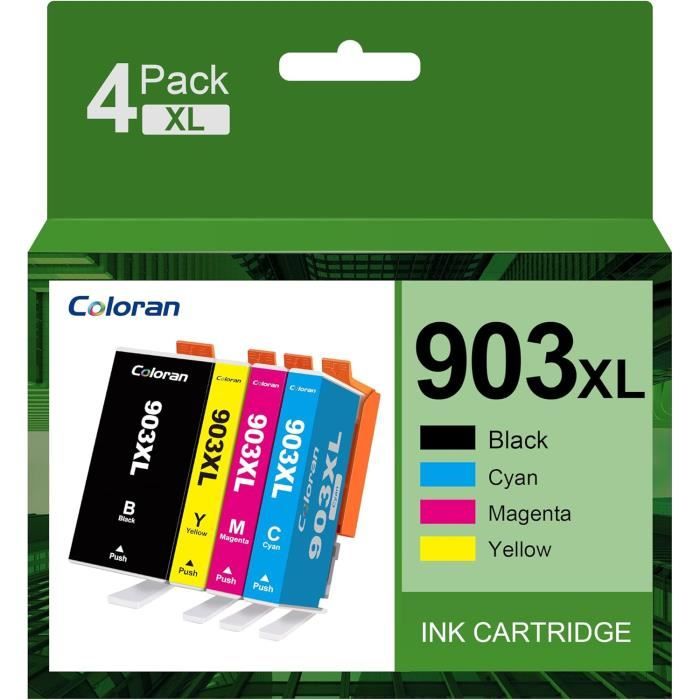 903Xl Pack De 4 Cartouches D'Encre Remplacement Pour Hp 903 Xl Pour Hp ...
