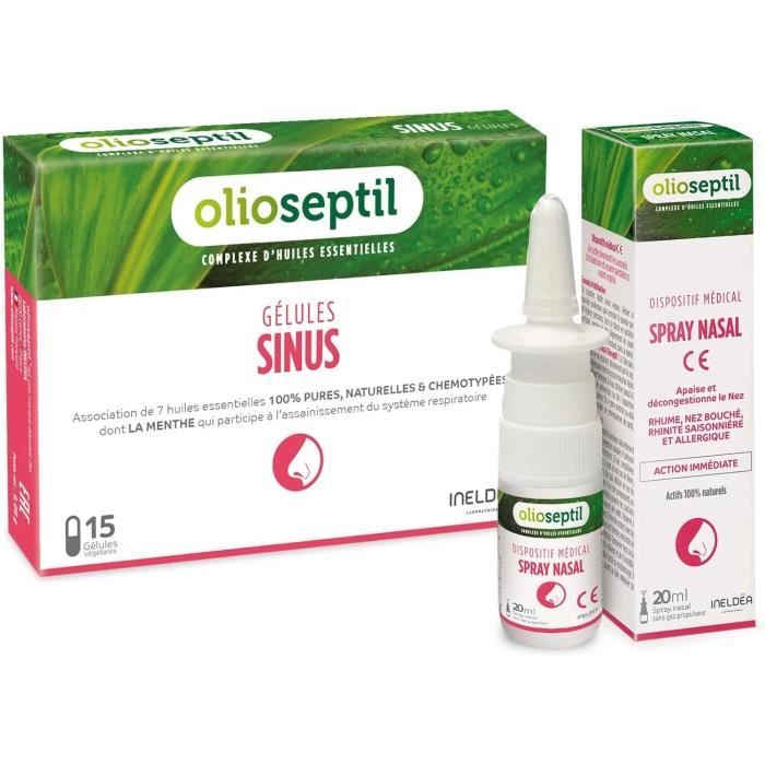 Duo Sinus - Gélules Sinus + Spray Nasal - Aide À Dégager, Apaiser Et ...