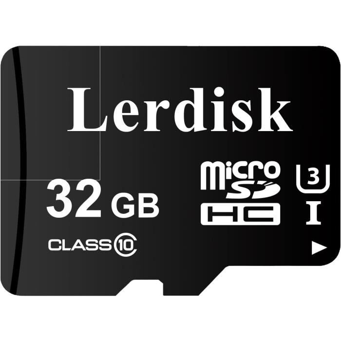 Lerdisk Carte Micro SD U3 C10 UHS-I 32 Go en vrac Produit par 3C agréé Licence (32 [373 ...