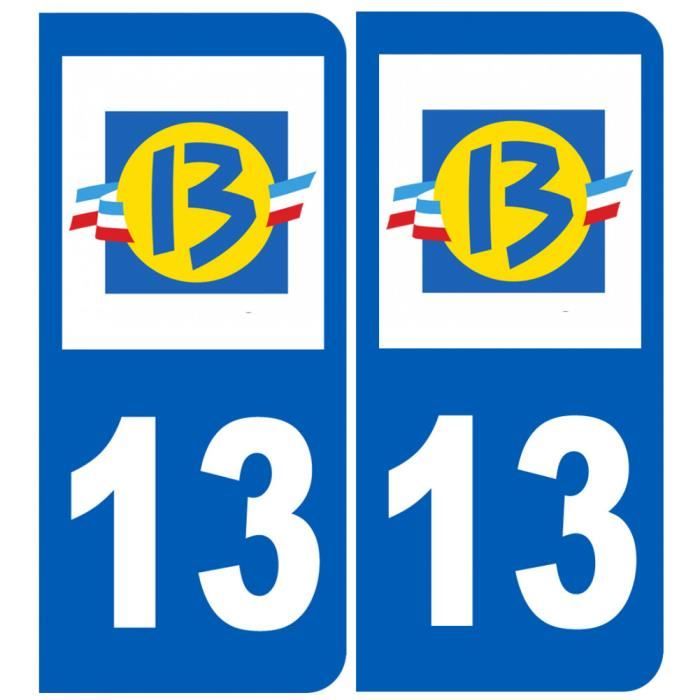 Sticker - STICKERS EXPRESS - Numéro Immatriculation 13 - Planche de 2 ...