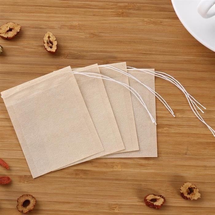 Sachet De Thé 100 Pièces Sachets De Thé Papier Biodégradable Cordon Filtre Écologique Sachets De ...