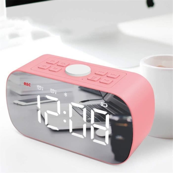 Réveil avec haut-parleur Bluetooth - Radio FM numérique LED - Réglage ...