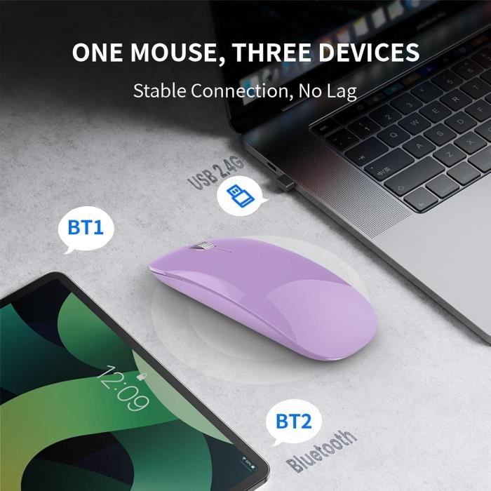 U30 Souris Bluetooth, Trois Modes Souris sans Fil (BT5.1+ BT5.1+ USB ...