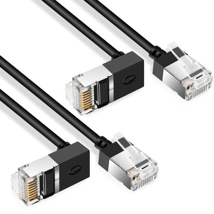 Cat 6 Flexible Ethernet Cable with 270 Degree Up Angle 1m,Ultra Slim ...