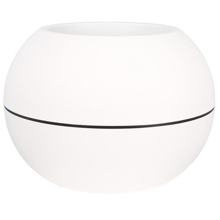 Bac à fleurs rond - RIVIERA - GRANIT BOULE - Plastique - D40 x H28 cm ...