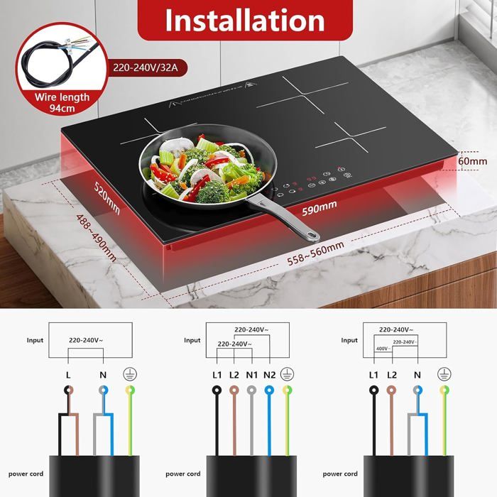 Plaque Induction 4 Feux, Plaque De Cuisson Electrique, Plaque Induction ...