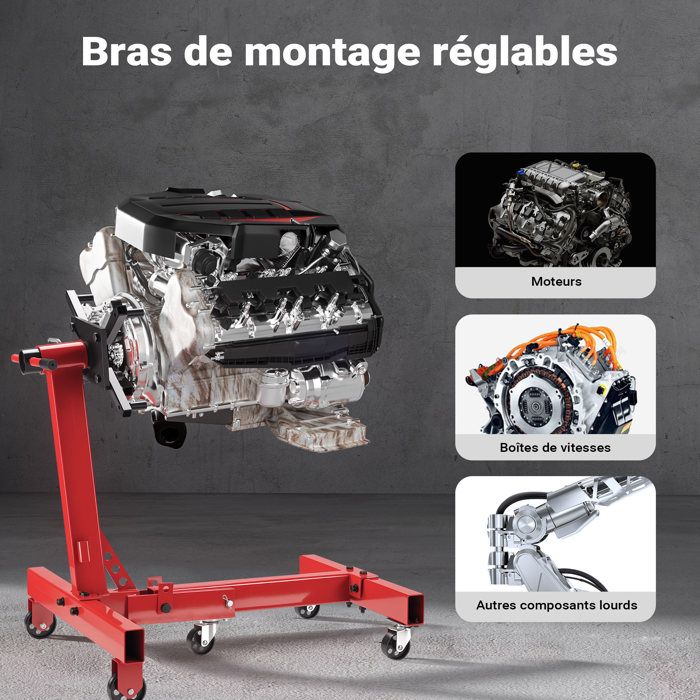 Wiltec Support moteur – Pivotant et rotatif 360° – capacité de charge ...