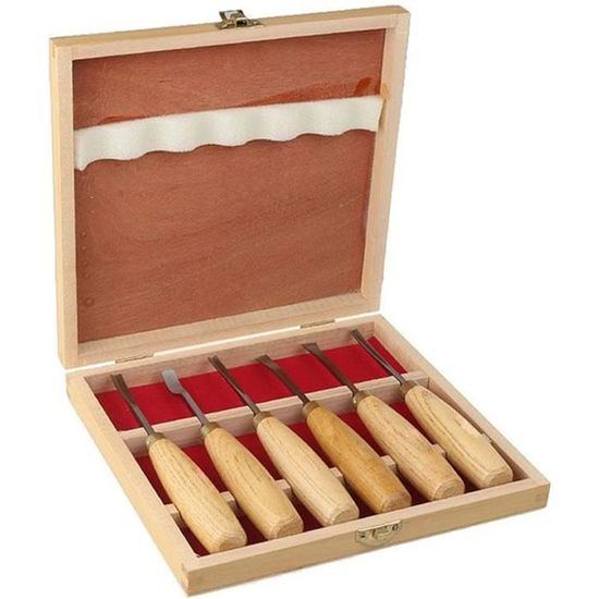 6pcs Sculptural burin Set, cuillère V-Parting Fishtail Gouge Gouge ...