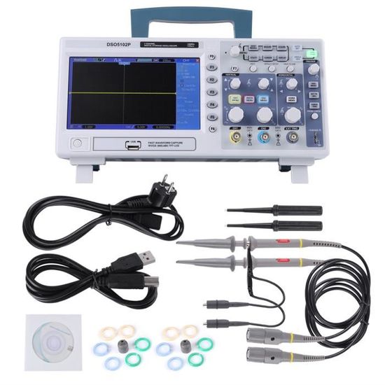 110-240V DSO5102P Oscilloscope numérique 100 MHz 2 canaux 1GSa - s 7 ...