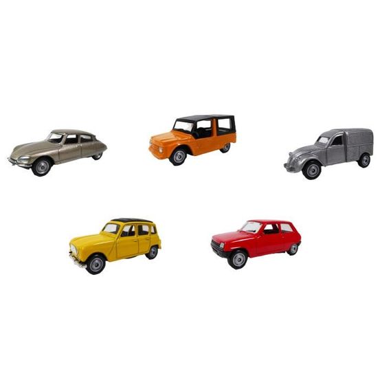 Lot de 5 voitures miniatures 3 inches : RENAULT CITROEN R4 R5 2CV DS ...