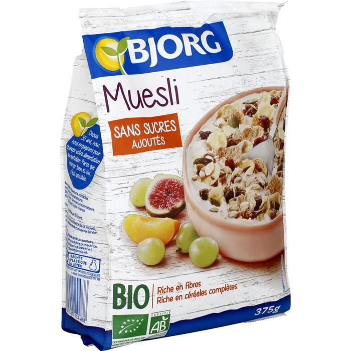 LOT DE 5 - BJORG : Muesli bio sans sucres ajoutés 375 g - Cdiscount Au ...