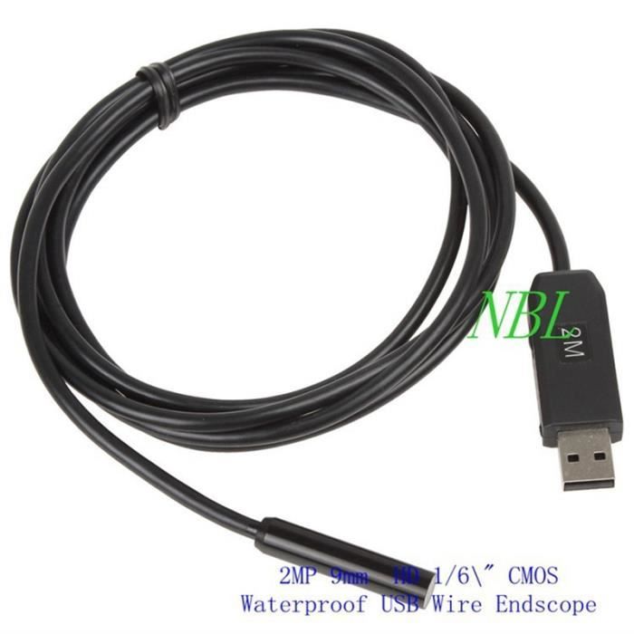 2M - Le noir - Endoscope USB 1-6 VGA CMOS HD 2M, objectif 1600x1200P ...