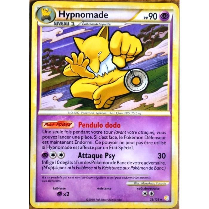 Carte Pokémon 23-123 Hypnomade 90 PV HeartGold SoulSilver NEUF FR ...