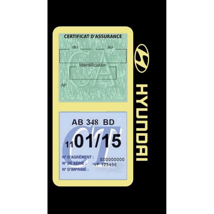 HYUNDAY VD33 BEIGE POCHETTE ETUI VIGNETTE ASSURANCE VOITURE ET CONTROLE ...
