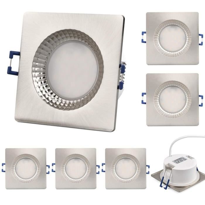 LED Spot encastré Extra plat 6W 500LM Spots de Plafond Blanc Chaud 3000K étanchéité IP65 ...